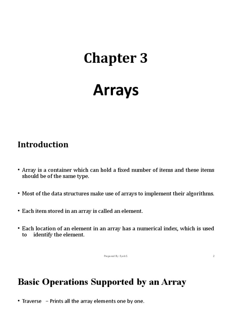 Chapter 3 | Download Free PDF | Array Data Structure | Data Management