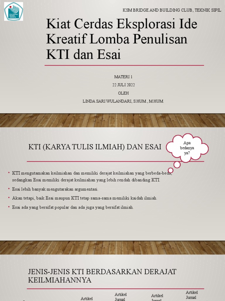 KTI vs Esai: Perbedaan dan Kriteria | PDF