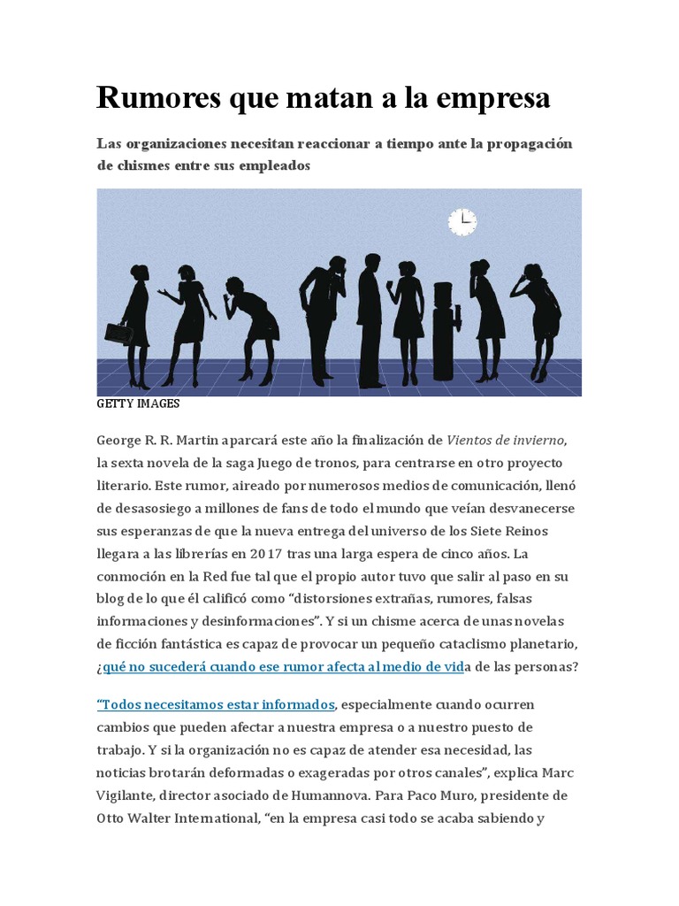 Gestión de Los Rumores | PDF | Business