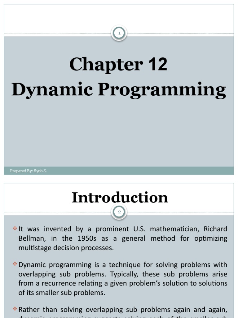 Chapter - 12 (Dynamic Programming) | PDF | Dynamic Programming | Mathematical Relations