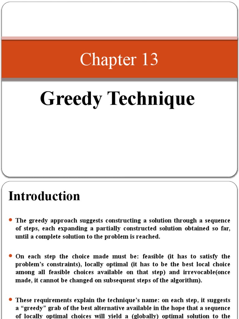 Chapter - 13 (Greedy Technique) | PDF | Code | Computer Programming Chapter - 13 (Greedy Technique) | PDF | Code | Computer Programming