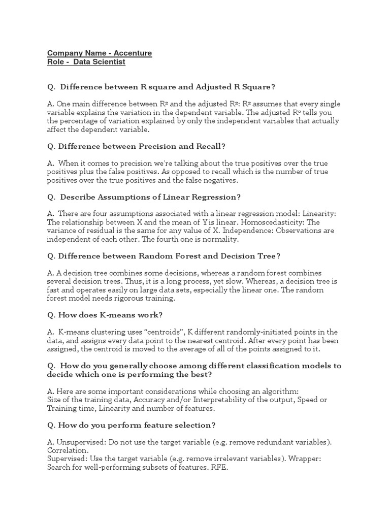 Accenture | PDF | Regression Analysis | Machine Learning