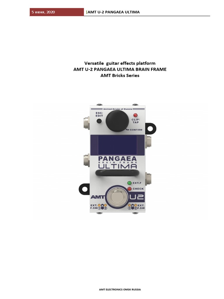 AMT Pangaea U2 User Manual ENG (v.1) | PDF | Electrical Impedance | Information And ...