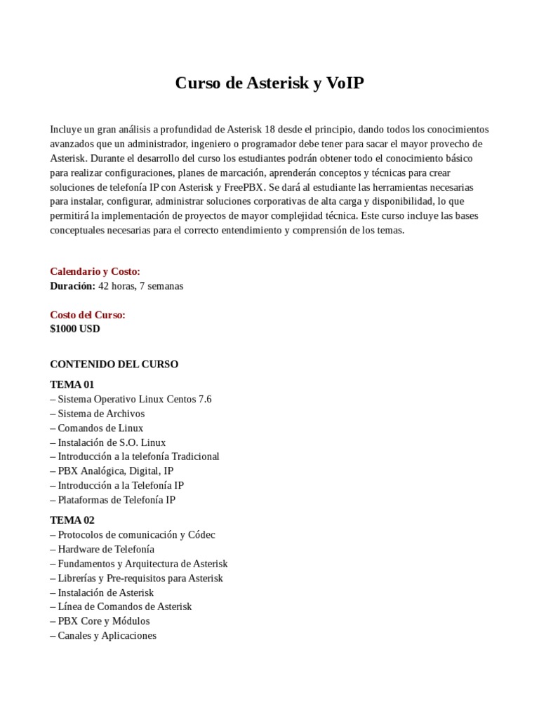 Aprende Todo Sobre Asterisk Y Voip Con Este Completo Curso De 42 Horas