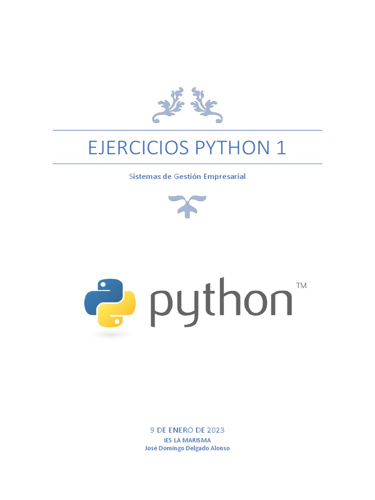 Ejercicios Python 1 | PDF | Python (lenguaje de programación)