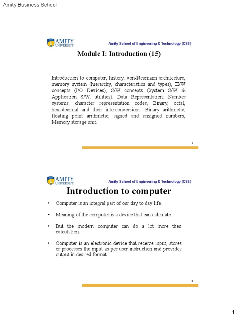 1 Module 1-1 Prog in C - Intro To Computer | PDF | Central Processing ...
