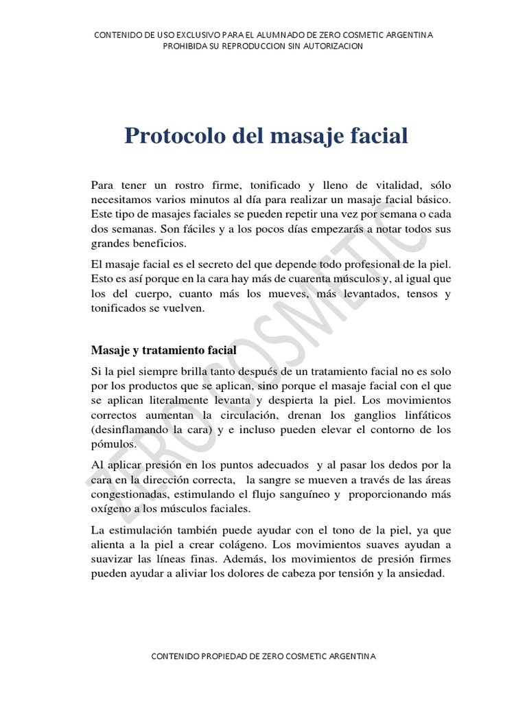 Protocolo Masaje Facial | PDF