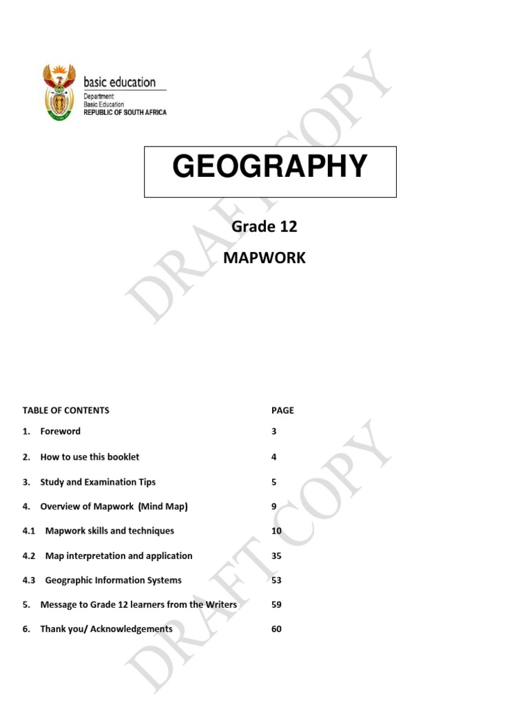 Grade 12 Geography Mapwork Guide | PDF | Stream | Geographic ...