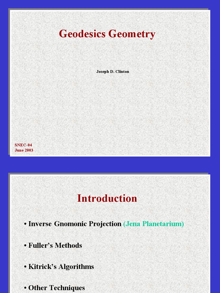 Geodesics Geometry: Joseph D. Clinton | PDF | Geometry | Geometric Shapes