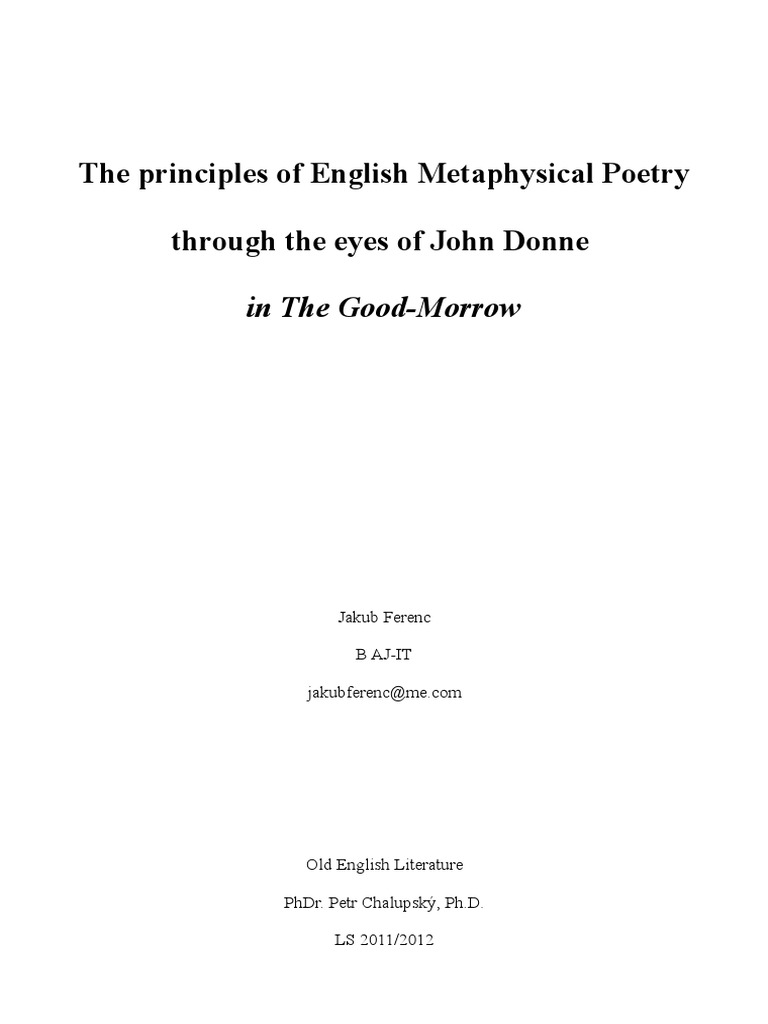 John Donne's Metaphysical Poetry Analysis | PDF