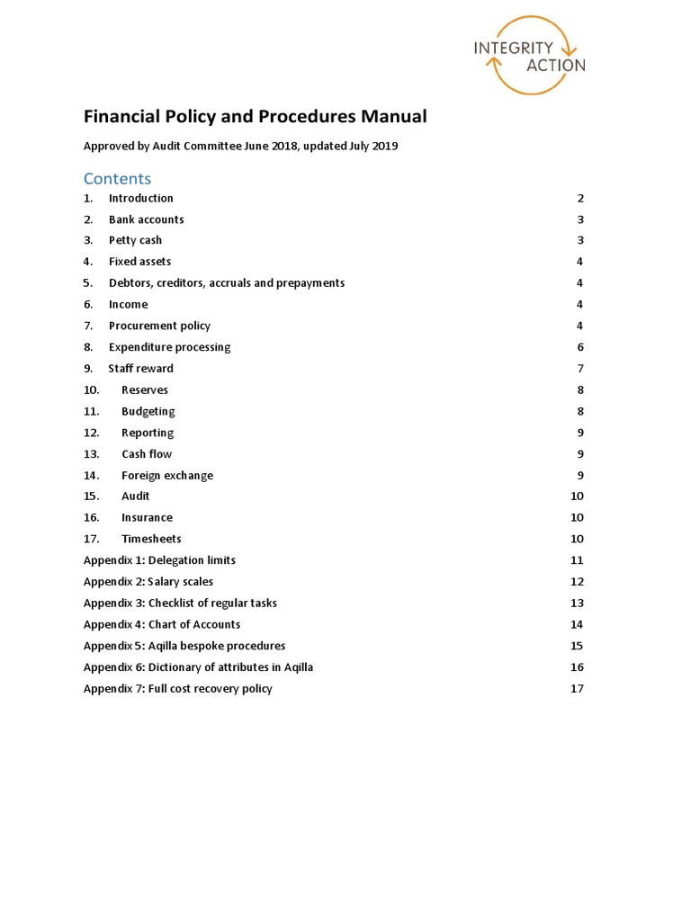 Financial Policies and Procedures Manual | PDF | Payroll Tax | Procurement