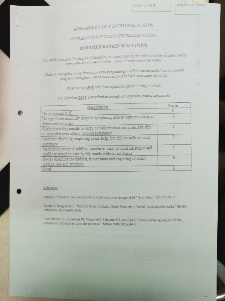 Assessment Forms For Stroke | PDF | Diseases And Disorders | Medicine