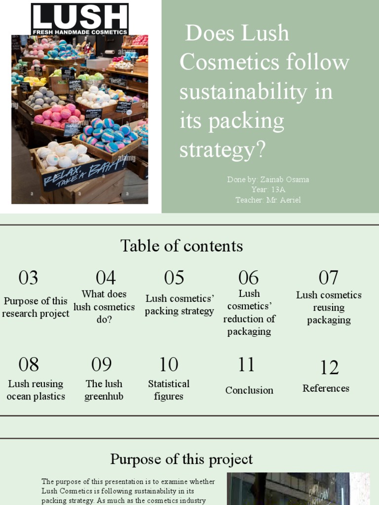 Does Lush Cosmetics Follow Sustainability in Its Packing Strategy | PDF ...