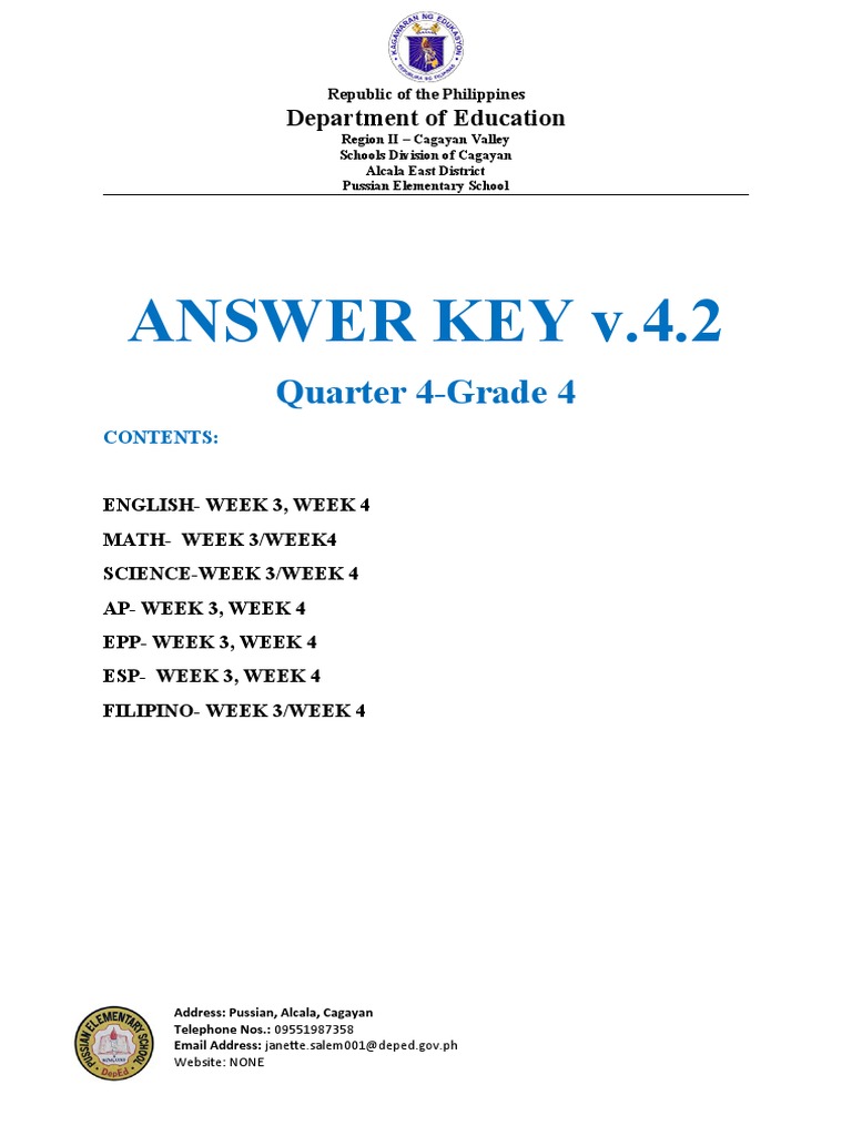 Answer Key | PDF | Philippines