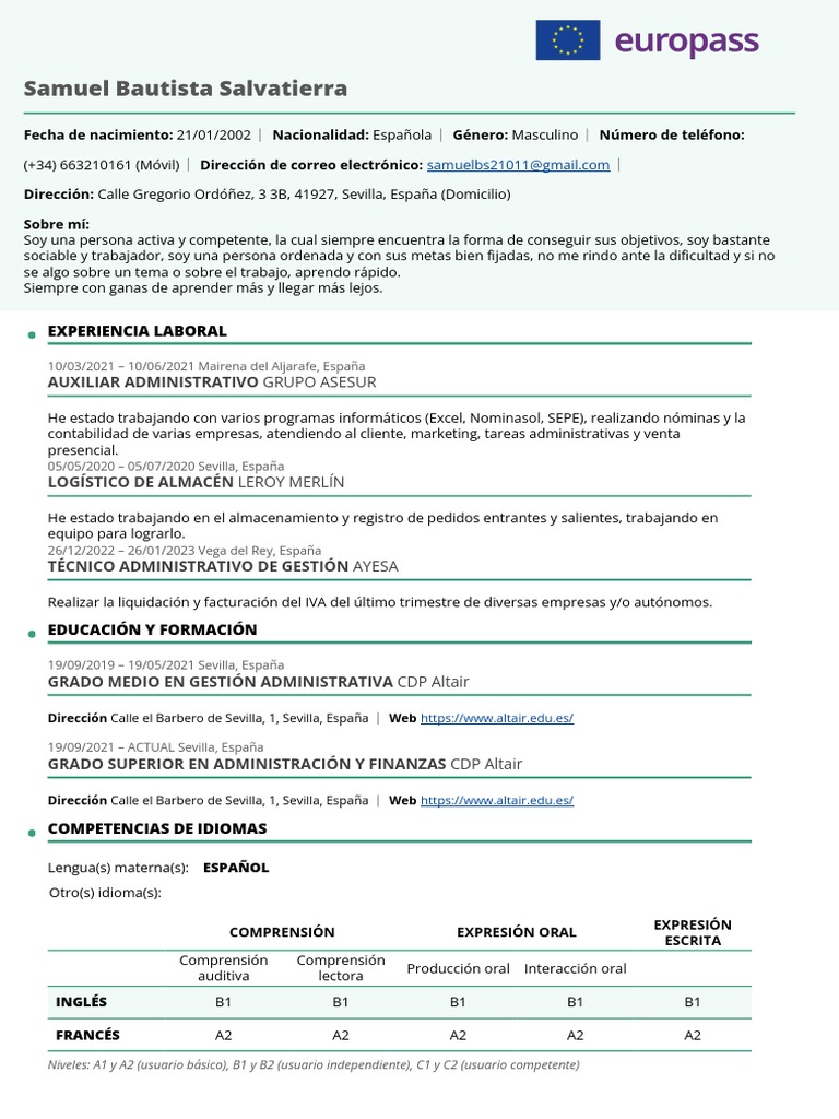 CV - Samuel Bautista Salvatierra | PDF | Microsoft | Empresas de software de los Estados Unidos