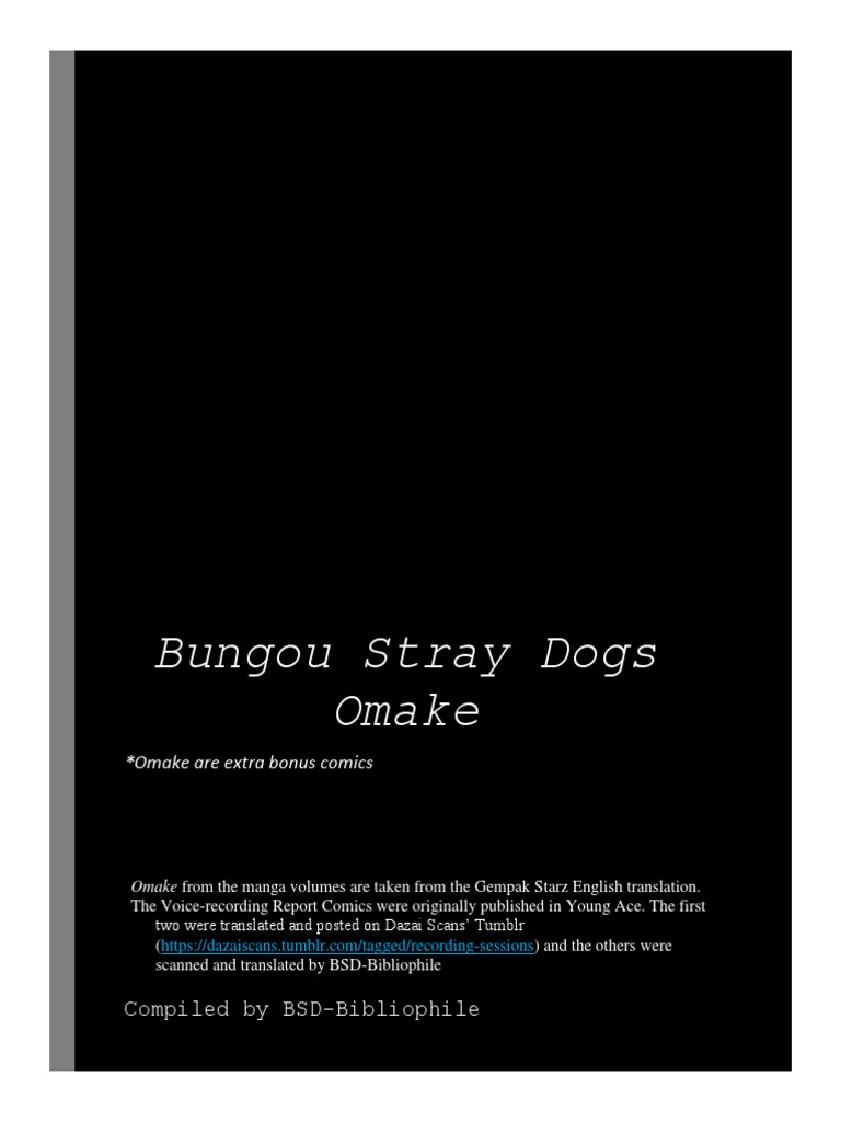 BSD Manga Omake | PDF | Classics | General Fiction