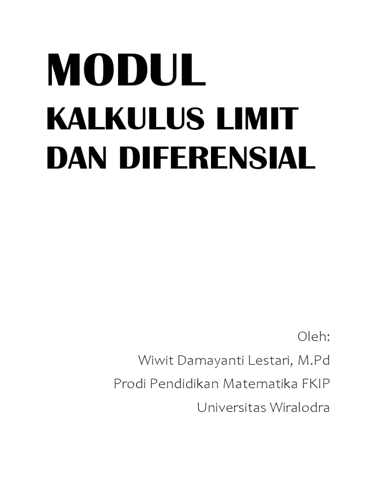 Modul Kalkulus Limit Dan Diferensial Wiwit | PDF