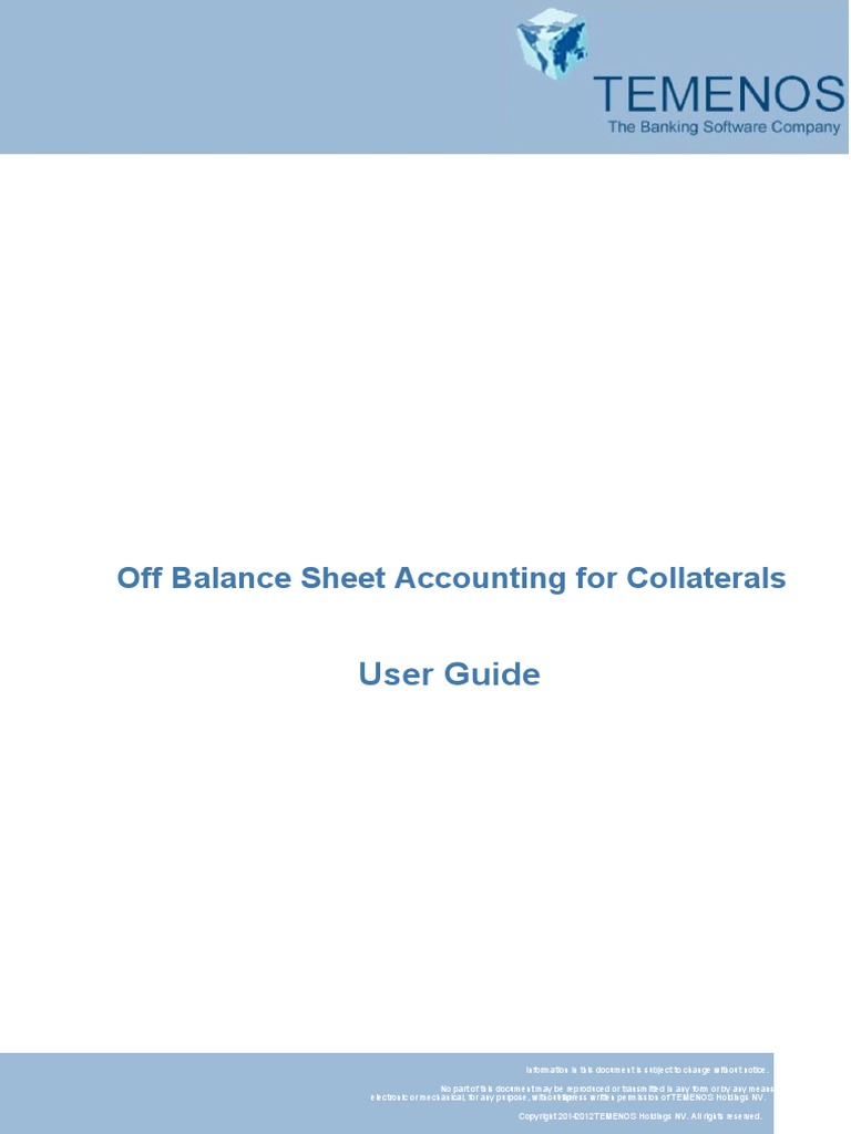 Off Balance Sheet Accounting For Collaterals | PDF | Banks | Collateral (Finance)