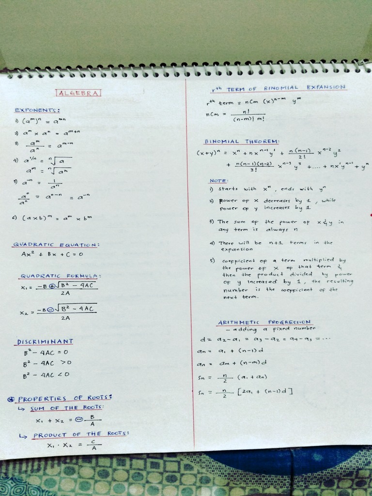 Algebra Formula | PDF