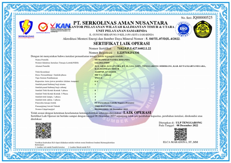 Sertifikasi SLO L225718251336 | PDF