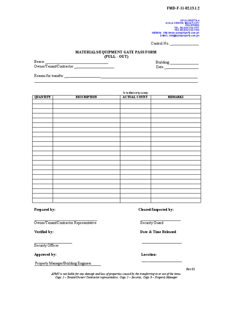 Pull-Out Permit - AFT | PDF
