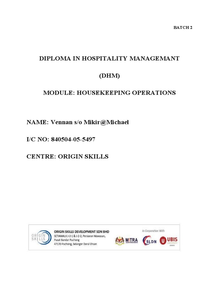 Housekeeping Operations in Hospitality | PDF | Radio Frequency ...