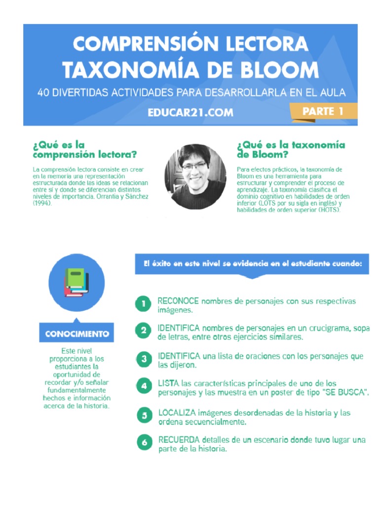 Taxonomía de Bloom Lectura | PDF