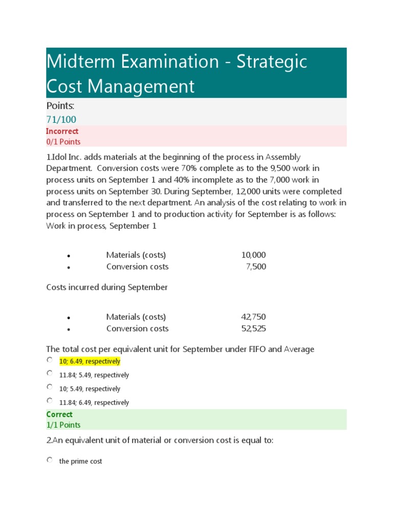 Midterm Examination | PDF | Cost Of Goods Sold | Inventory