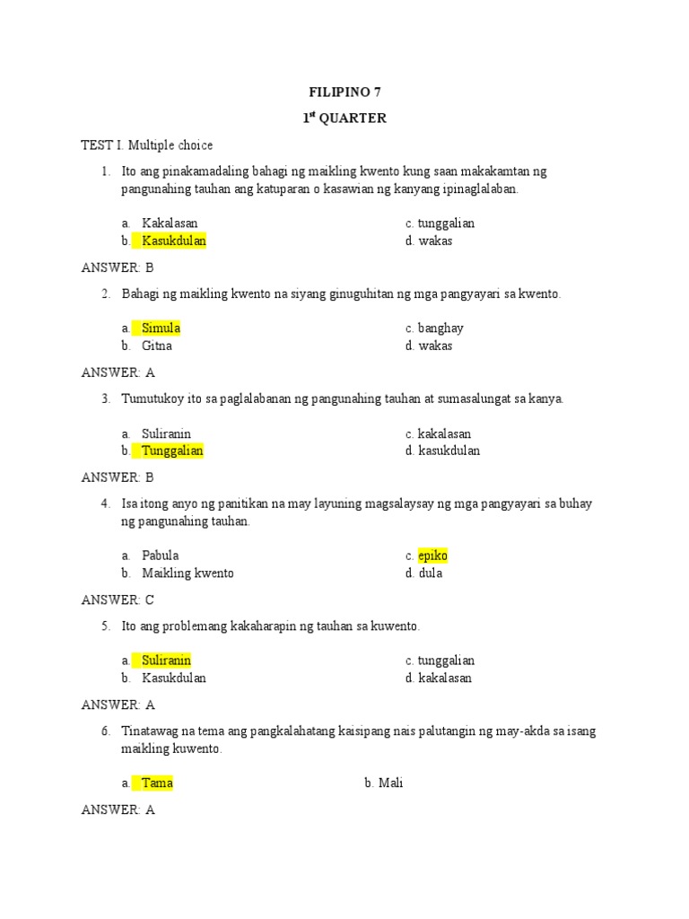 Filipino 7 | PDF