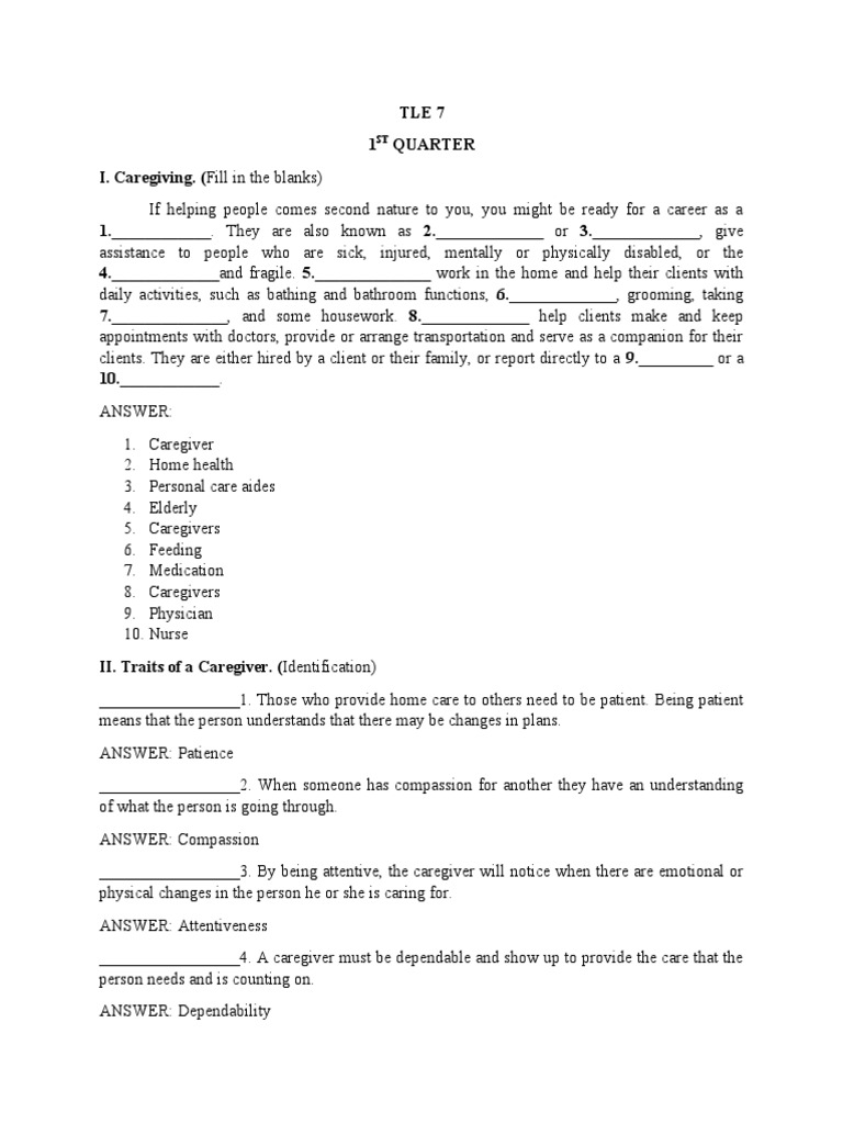 Understanding Caregiving: An Analysis of a Training Document on ...