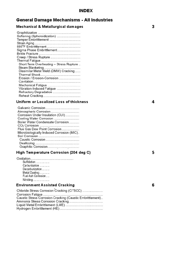 API 571 Quick Review | PDF | Fracture | Fatigue (Material)