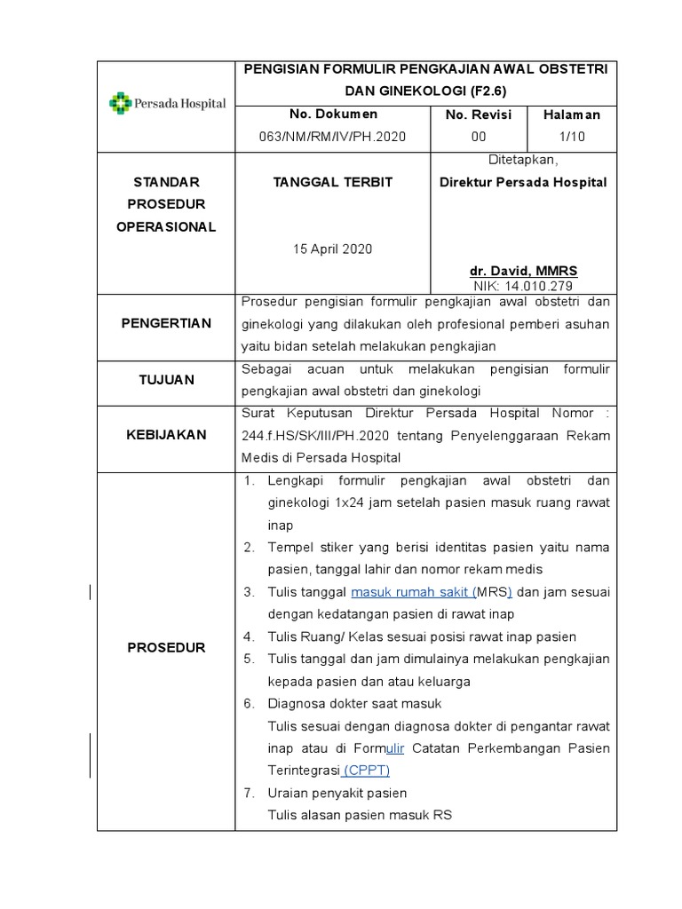 Contoh Form Sop | PDF