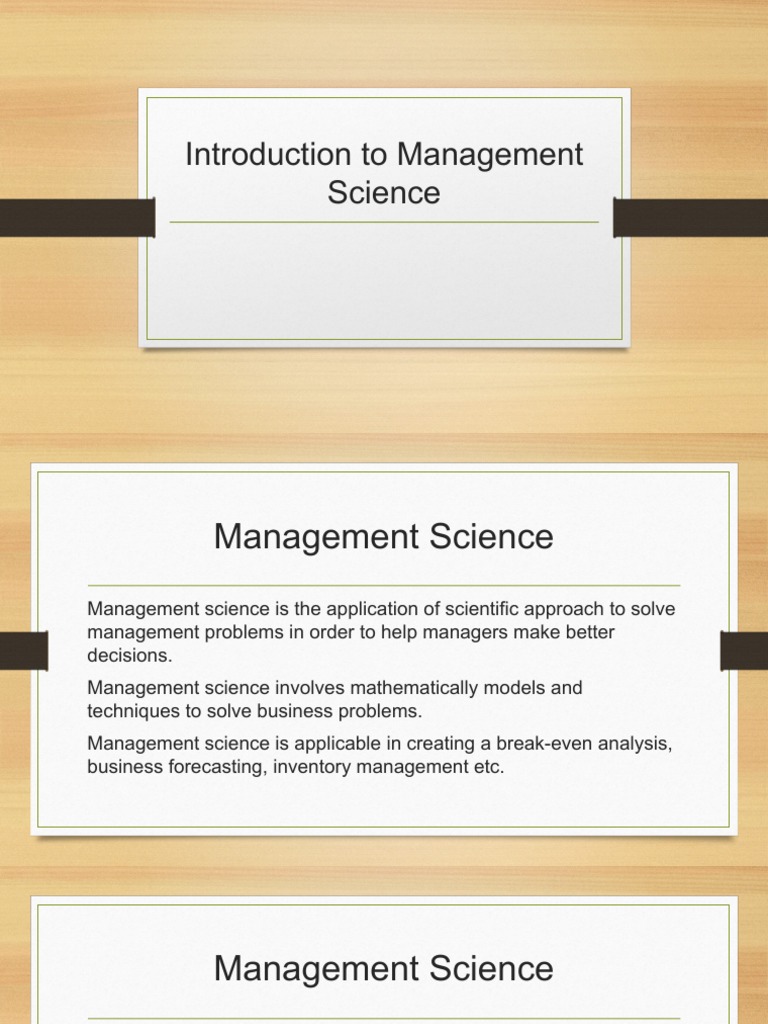 Introduction To Management Science | PDF | Operations Research | Science