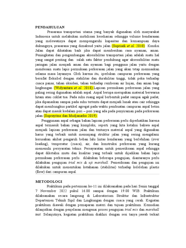 Trial Mix And Marshall Test Pdf