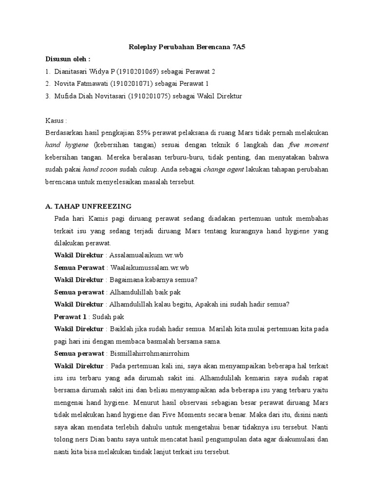 Roleplay Perubahan Berencana 7A5 ManKep | PDF | Kesehatan Holistik