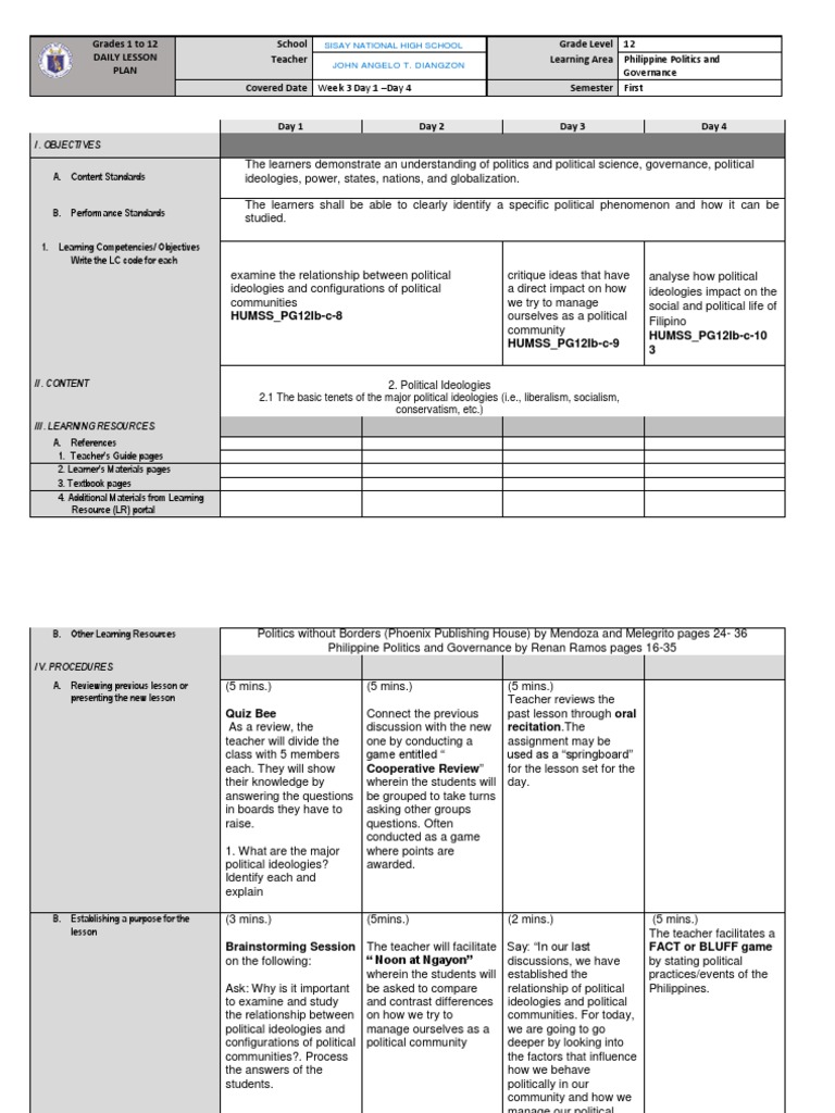 PPG Week C - Political Ideologies and Communities | PDF | State (Polity) | Ideologies