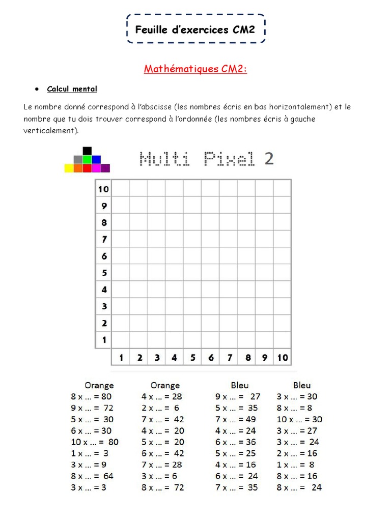 Exercices de Maths et Français CM2 | PDF