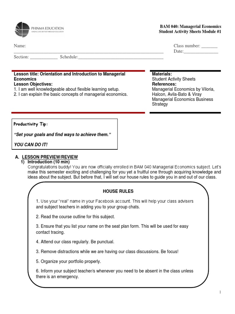 Sas#1 Bam040 | PDF | Economics | Microeconomics