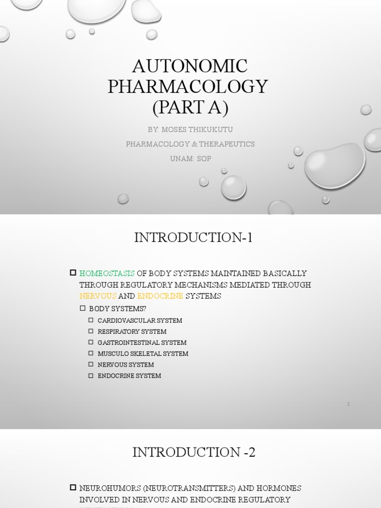 Introduction To Autonomic Pharmacology | PDF | Acetylcholine | Dopamine