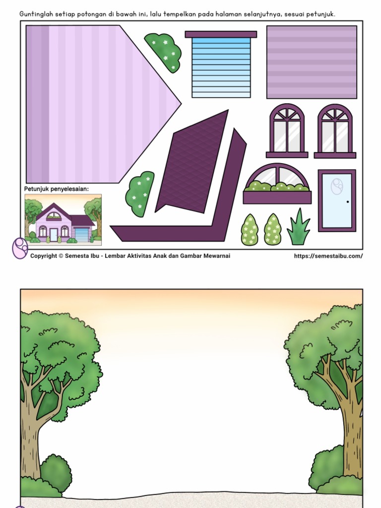 Gunting Tempel - Rumah 2D - Ungu | PDF