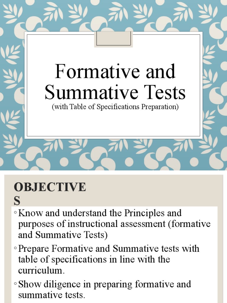 Assessment and TOS Presentation | PDF | Educational Assessment | Learning