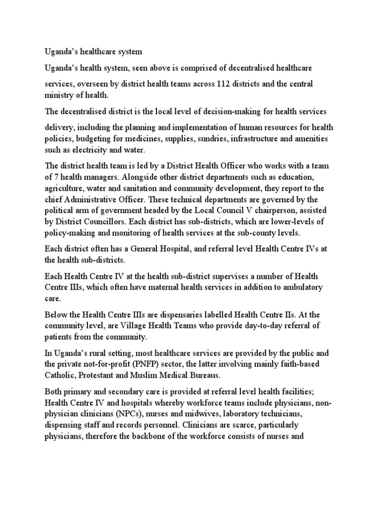 Uganda Health Care System Description | PDF