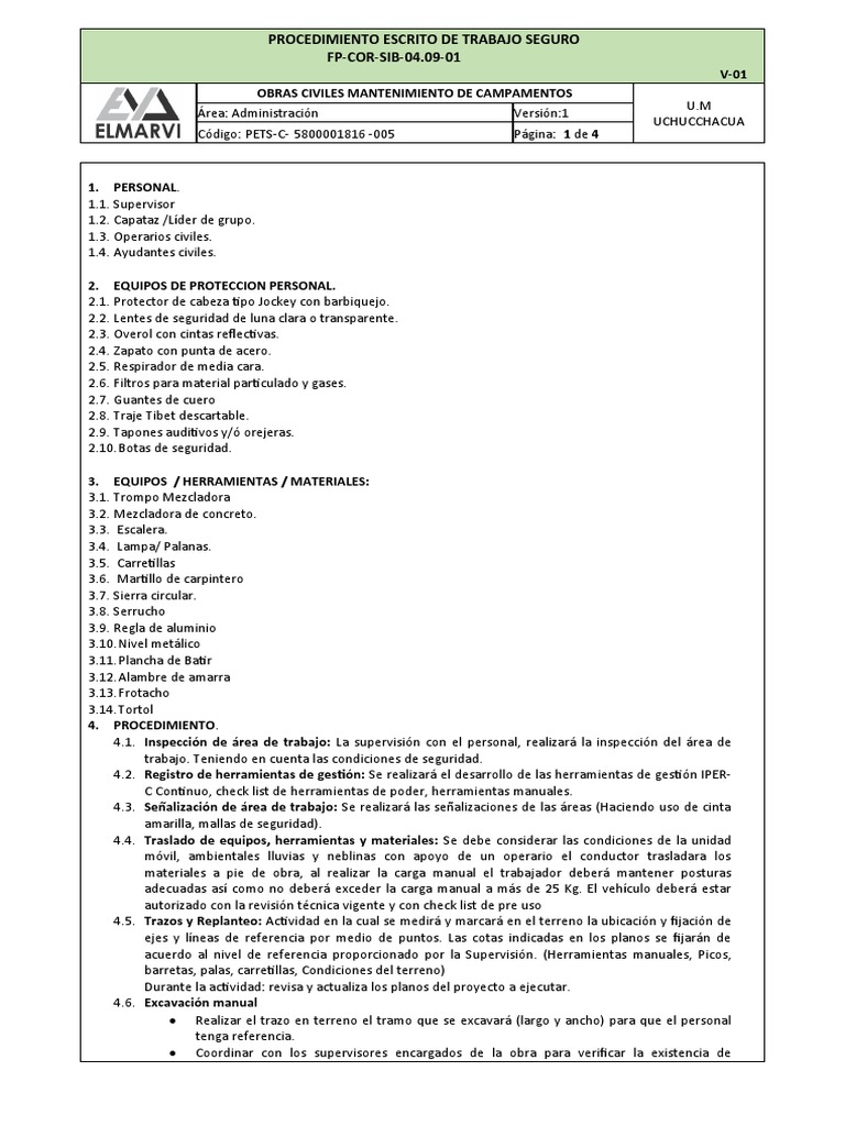 Pets-C - 5800001816 - 005 Obras Civiles Mantenimiento de Campamentos ...