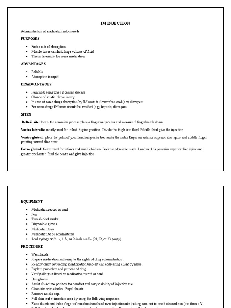 Im Injection | PDF | Injection (Medicine) | Clinical Medicine