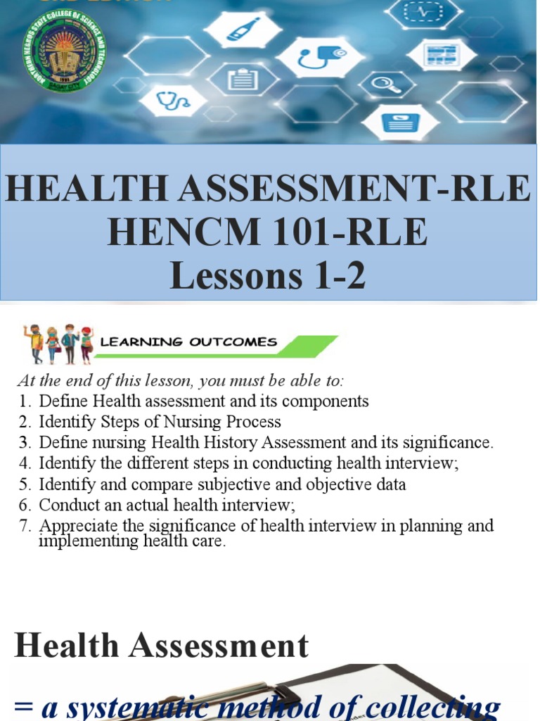 Lesson 1-2 HEALTH-ASSESSMENT | PDF | Nursing | Physical Examination