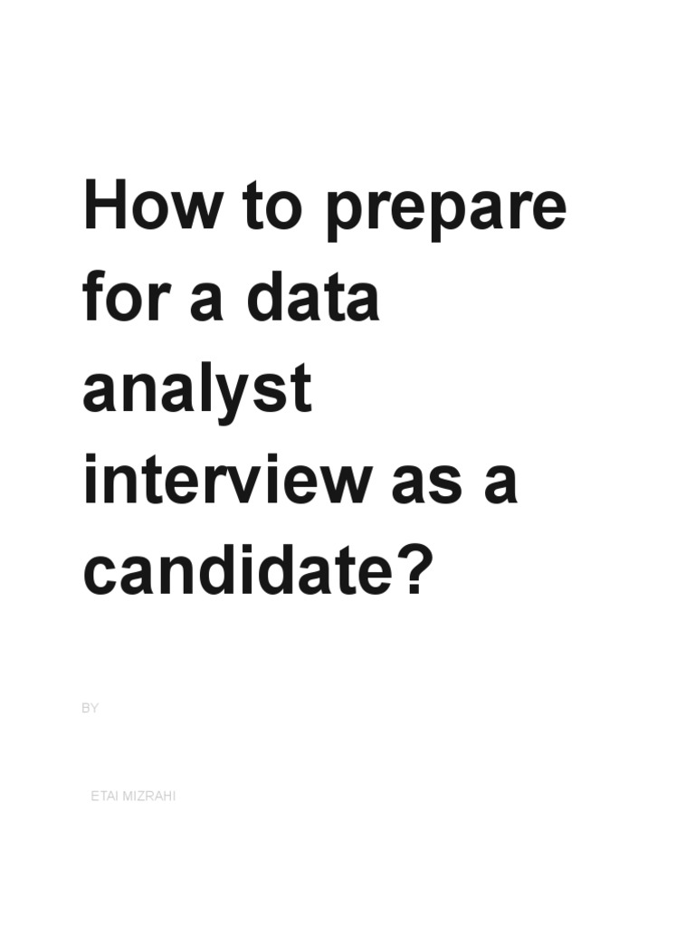 Analyst Technical Interview Prep | PDF | Sql | Statistics