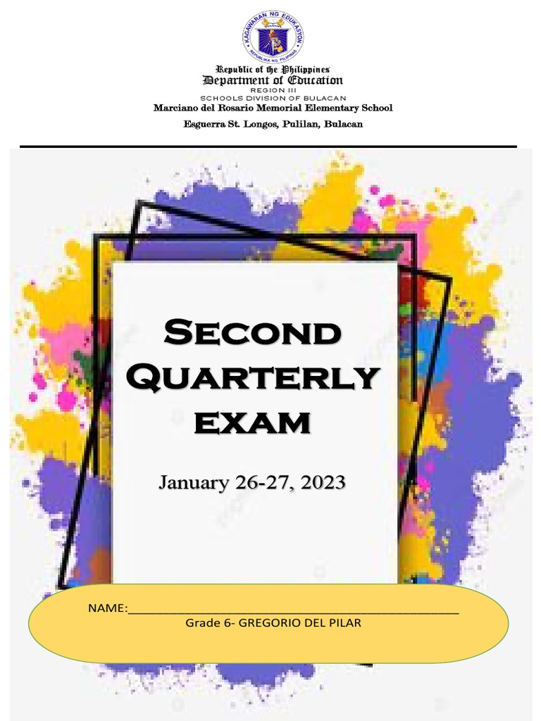 Quarterly Exam Answer Sheet | PDF | Philippines