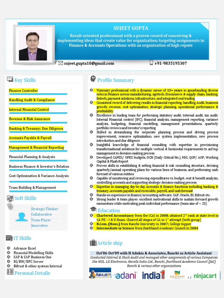 Su Jeet Kumar Gupta | PDF | Financial Analyst | Audit