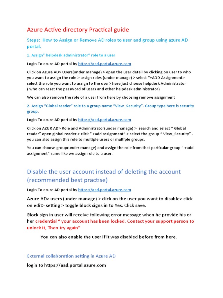 Azure Active Directory Practical Guide | PDF | User (Computing) | Login