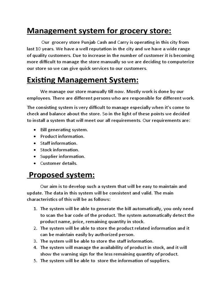 Management System For Grocery Store | PDF